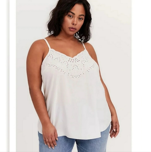torrid | Tops | Torrid White Eyelet Sophie Tank Top | Poshmark